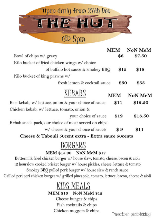 The-Hut-Menu - Club Narooma & Club Dalmeny
